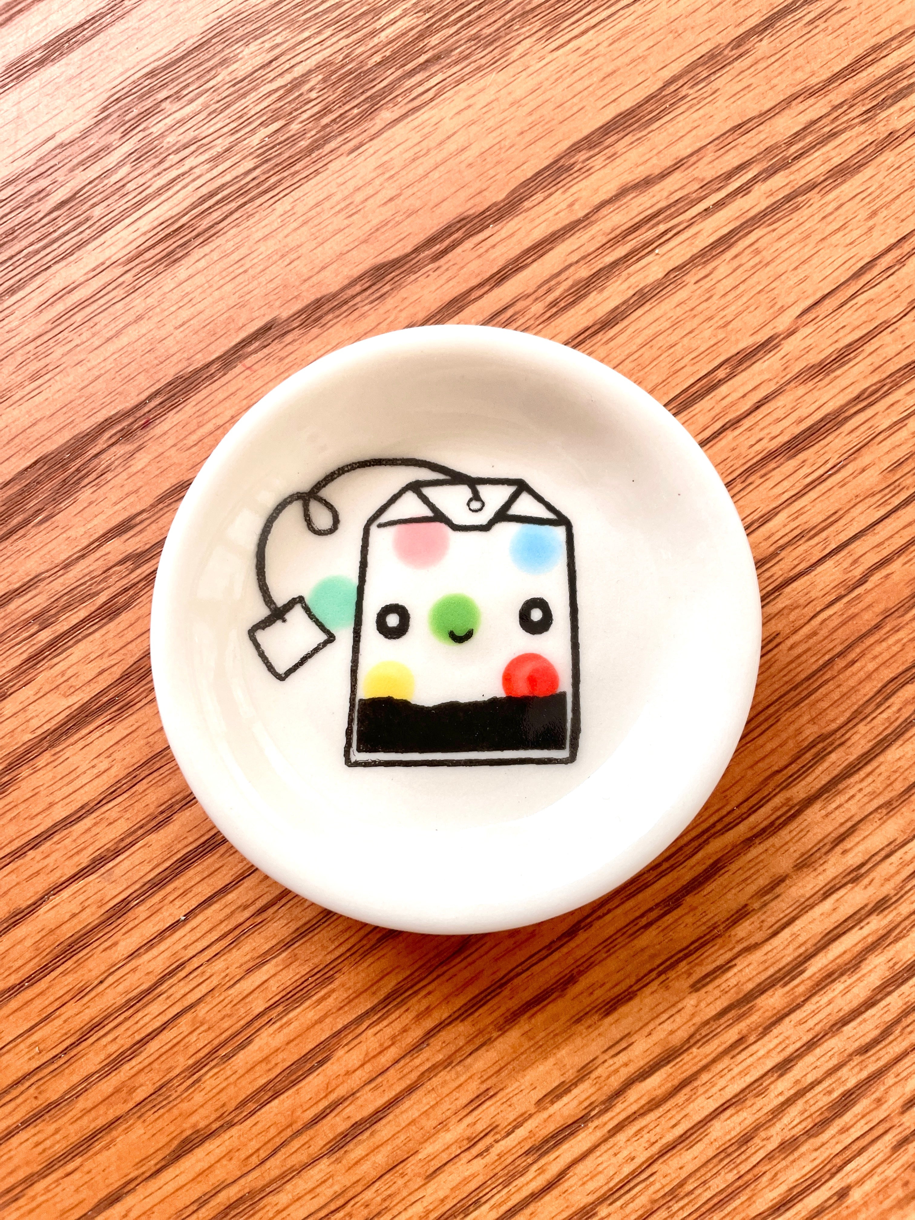Tea Bag Holder, Ceramic Dish with Cute Tea Bag Design – MediTea Wellness