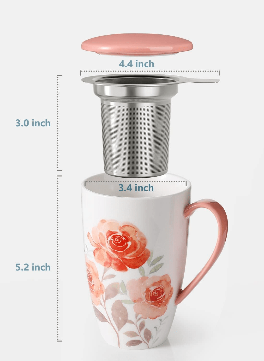 Tea Infuser with Strainer and Lid (15 oz) – MediTea Wellness